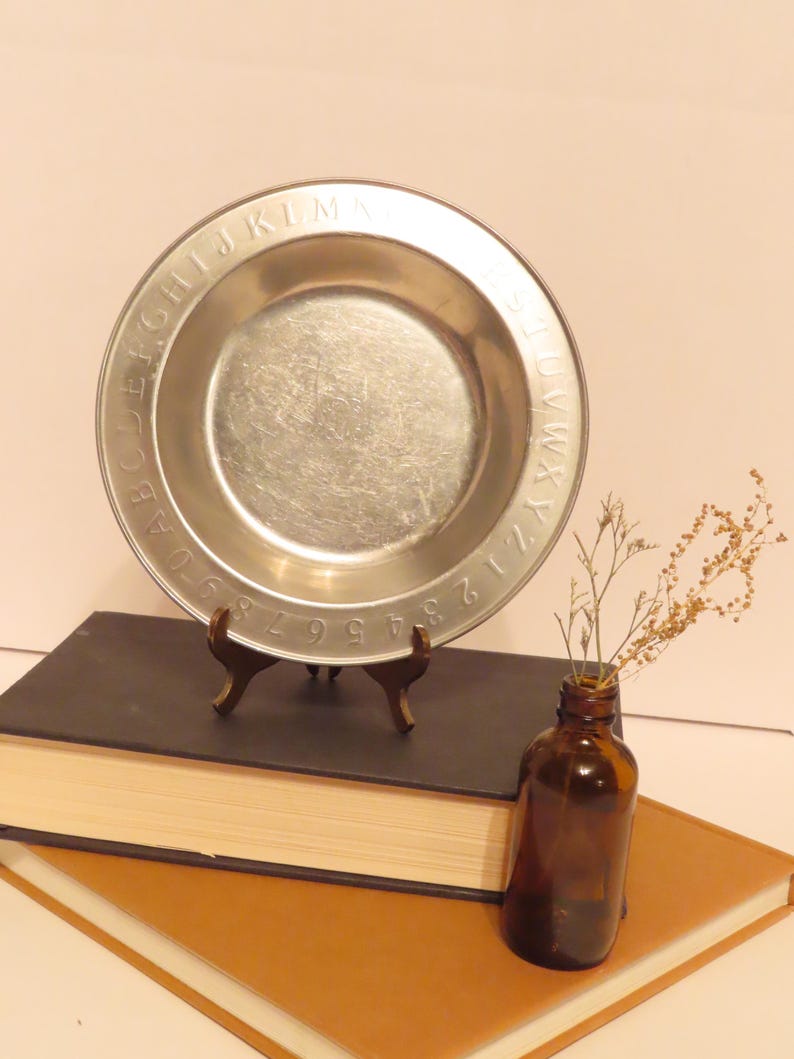 Vintage Woodbury Pewter Child's Alphabet and Numbers Plate - Etsy