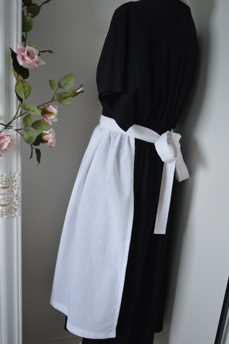 Victorian Colonial Pioneer Prairie White Half Apron, White Long Waist ...