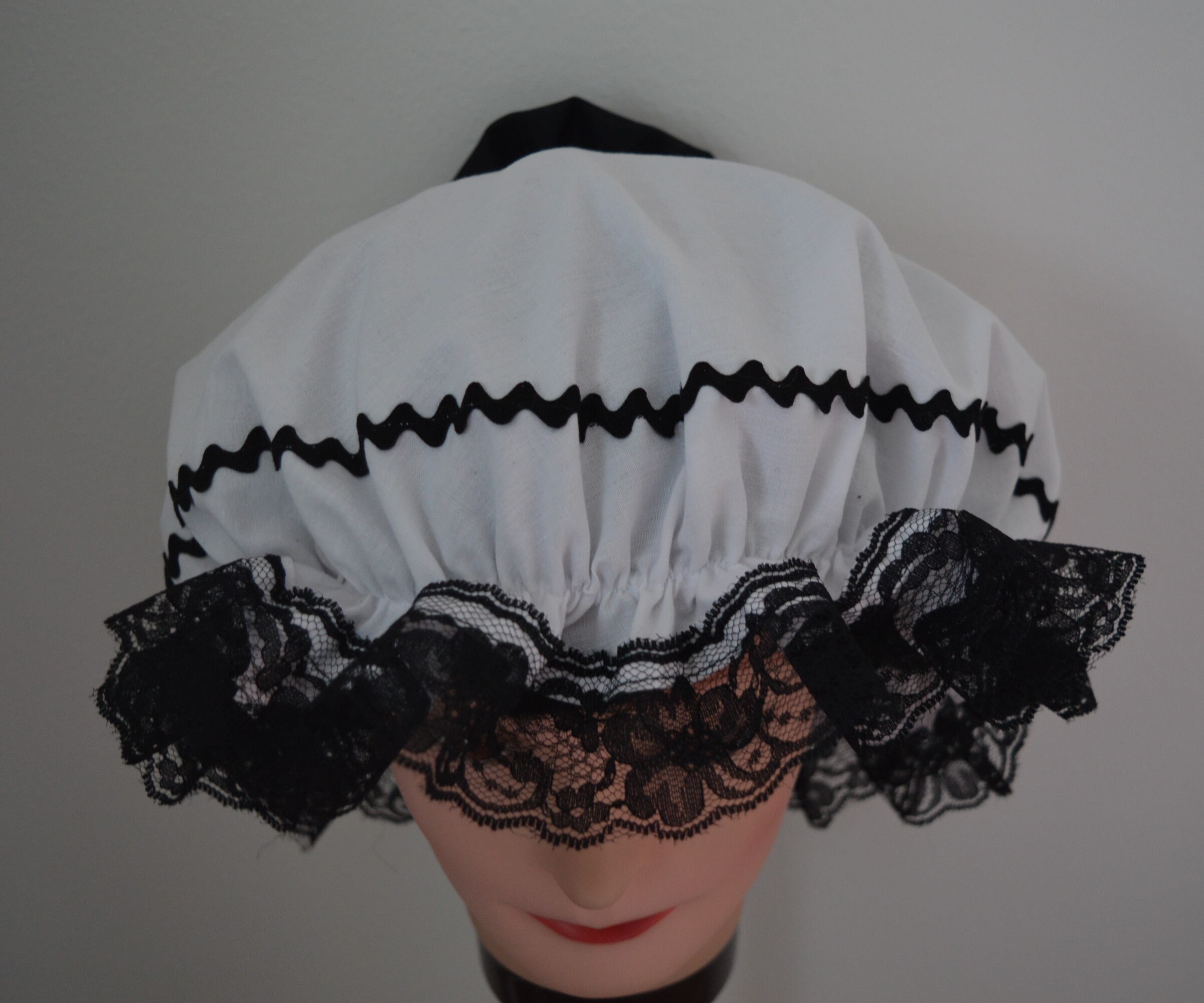Clown Mop Hat White/black, Pierrette Clown Mop Hat White/black ...
