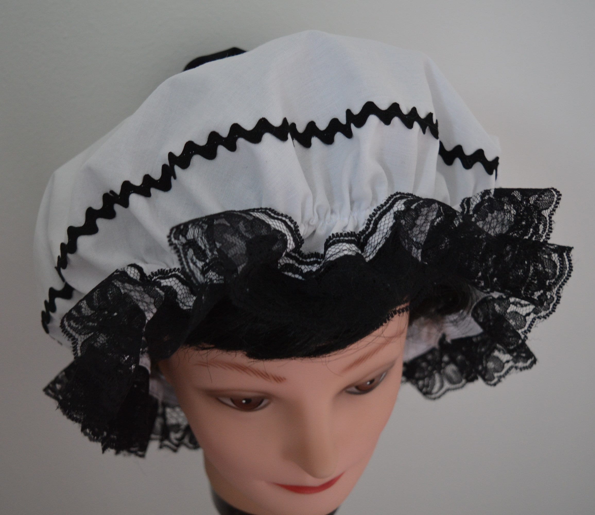 Clown Mop Hat White/black, Pierrette Clown Mop Hat White/black ...