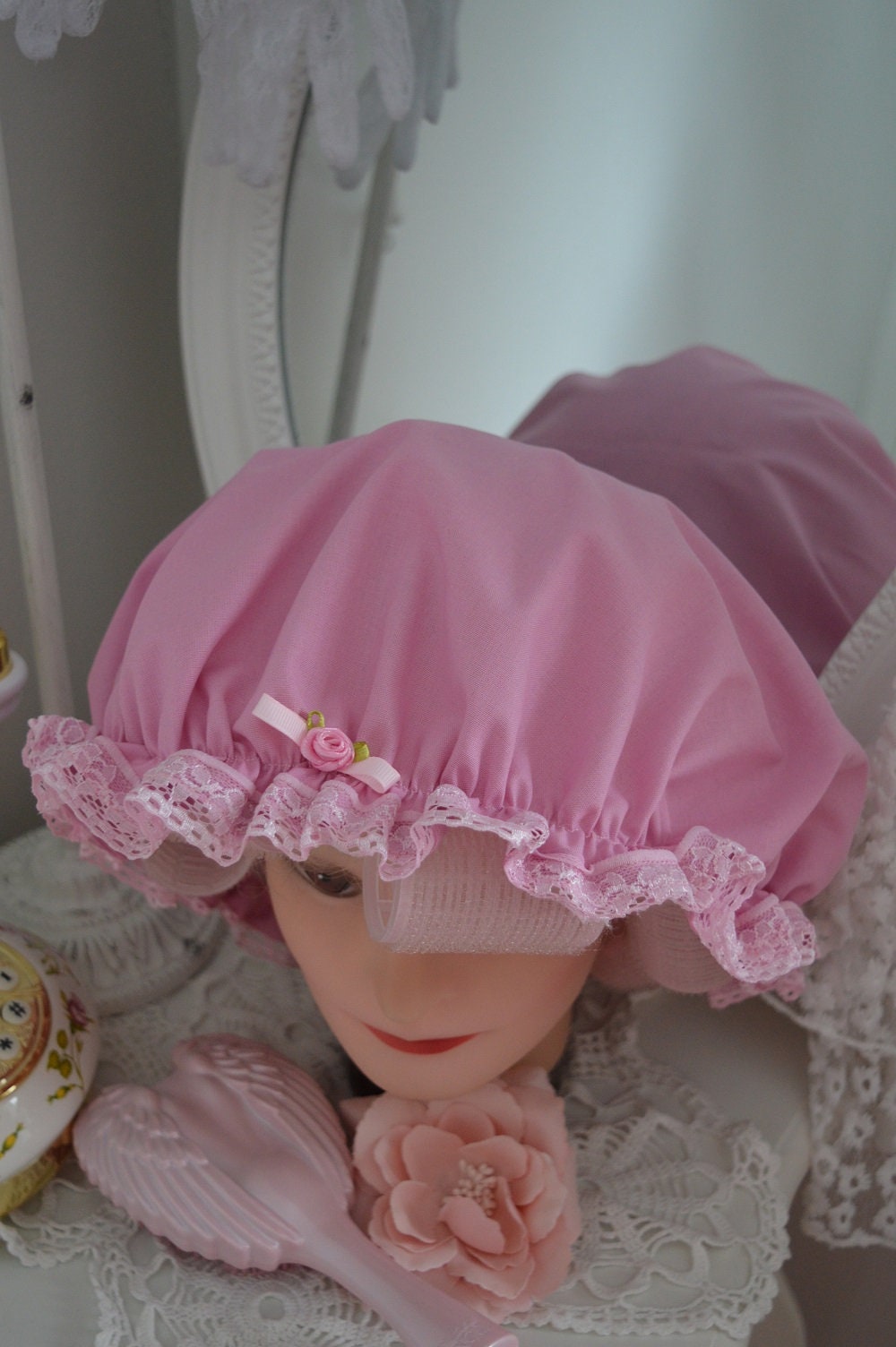 Velcro Jumbo Hair Rollers Curler Cover Cap Pink Cotton 5XL Funny Gift ...