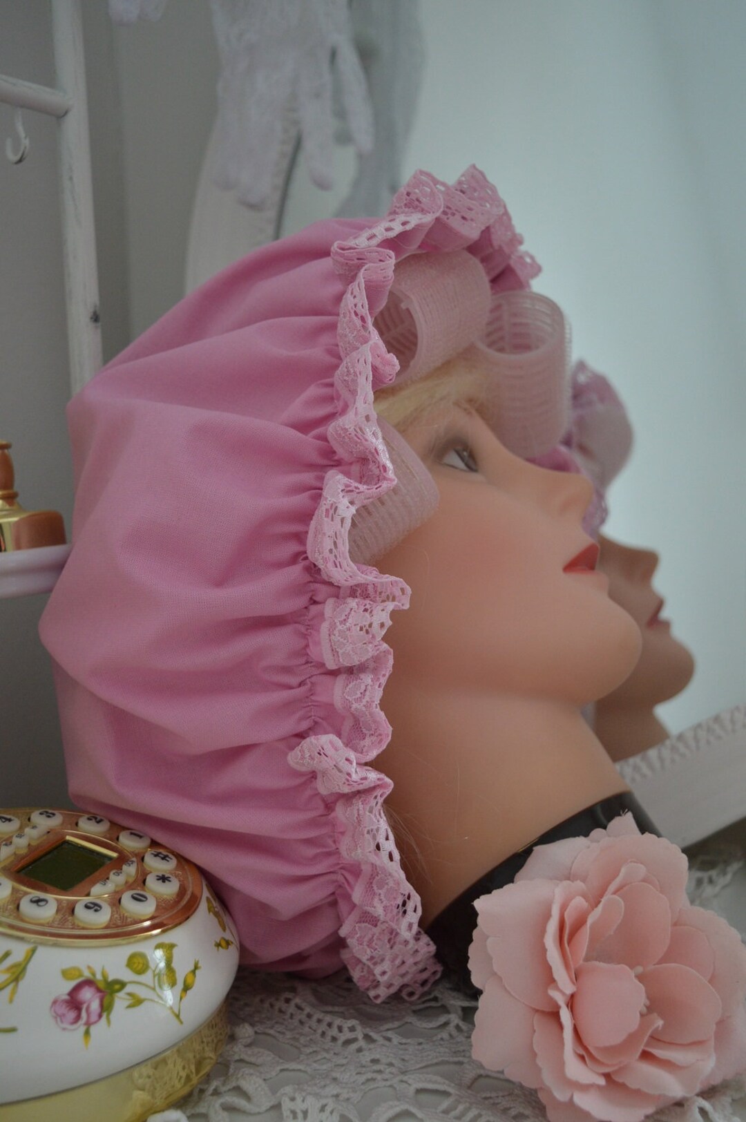 Velcro Jumbo Hair Rollers Curler Cover Cap Pink Cotton 5XL Funny Gift ...