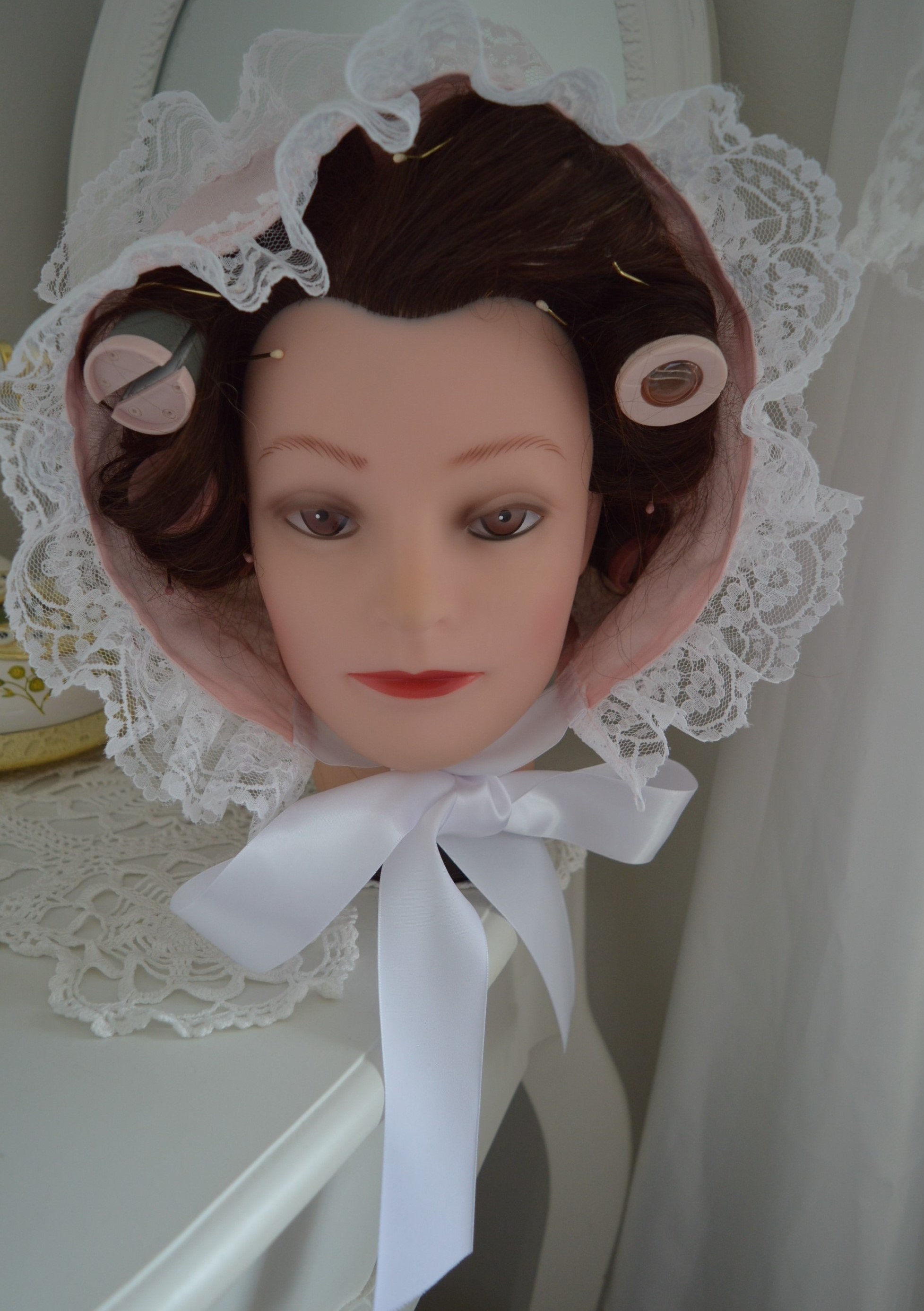 Hair Rollers Curler Cover Bonnet Cap Salmon Pink Retro Vintage - Etsy ...