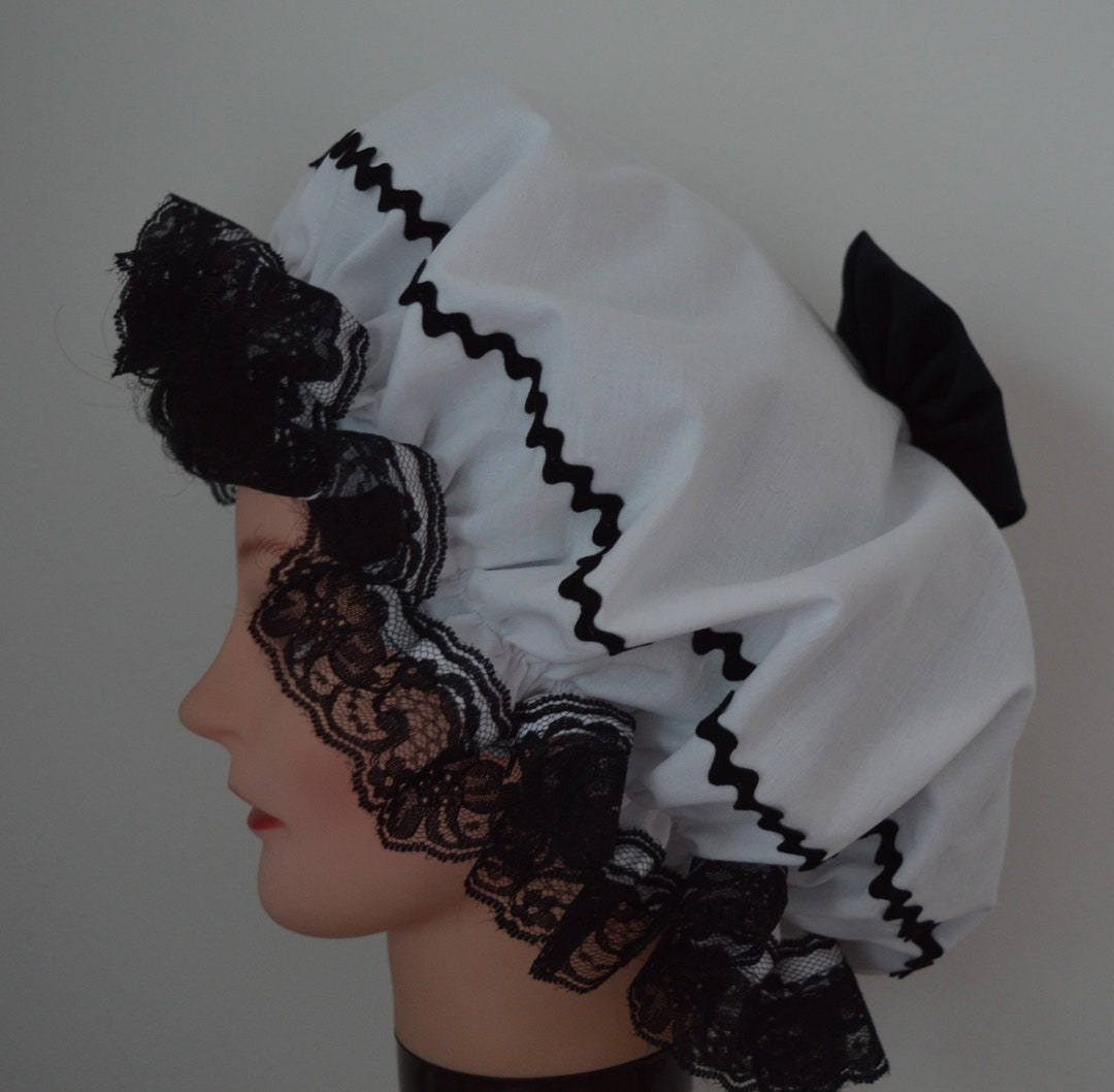 Clown Mop Hat White/black, Pierrette Clown Mop Hat White/black ...