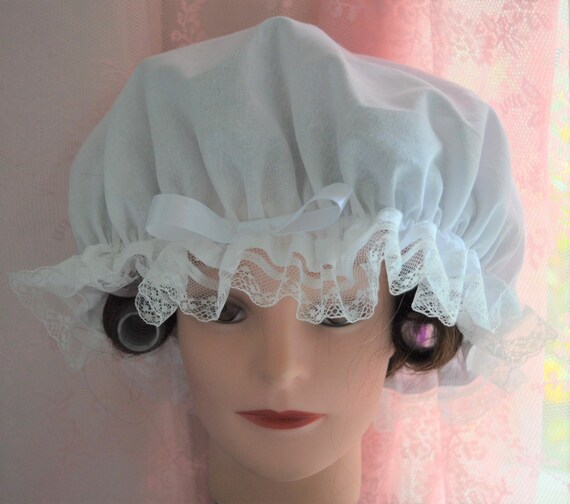 White Cotton Hair Rollers Curler Cover Cap Sleeping Cap - Etsy
