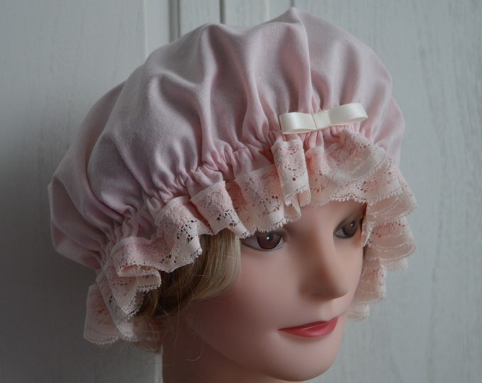 Granny Costume Mop Cap Night Cap Powder Pink, Ladies Powder Pink Mop ...