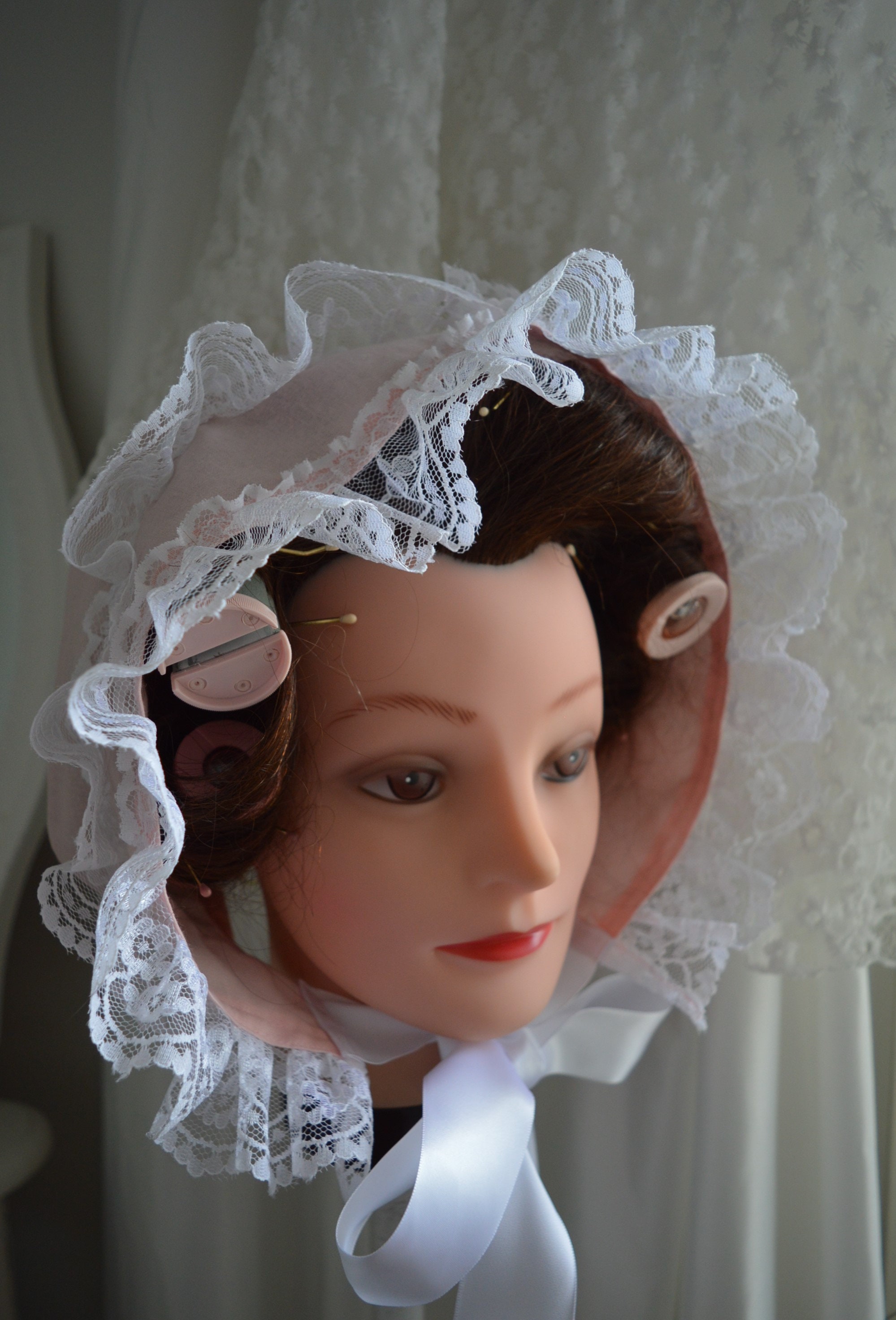 Hair Rollers Curler Cover Bonnet Cap Salmon Pink Retro Vintage - Etsy ...