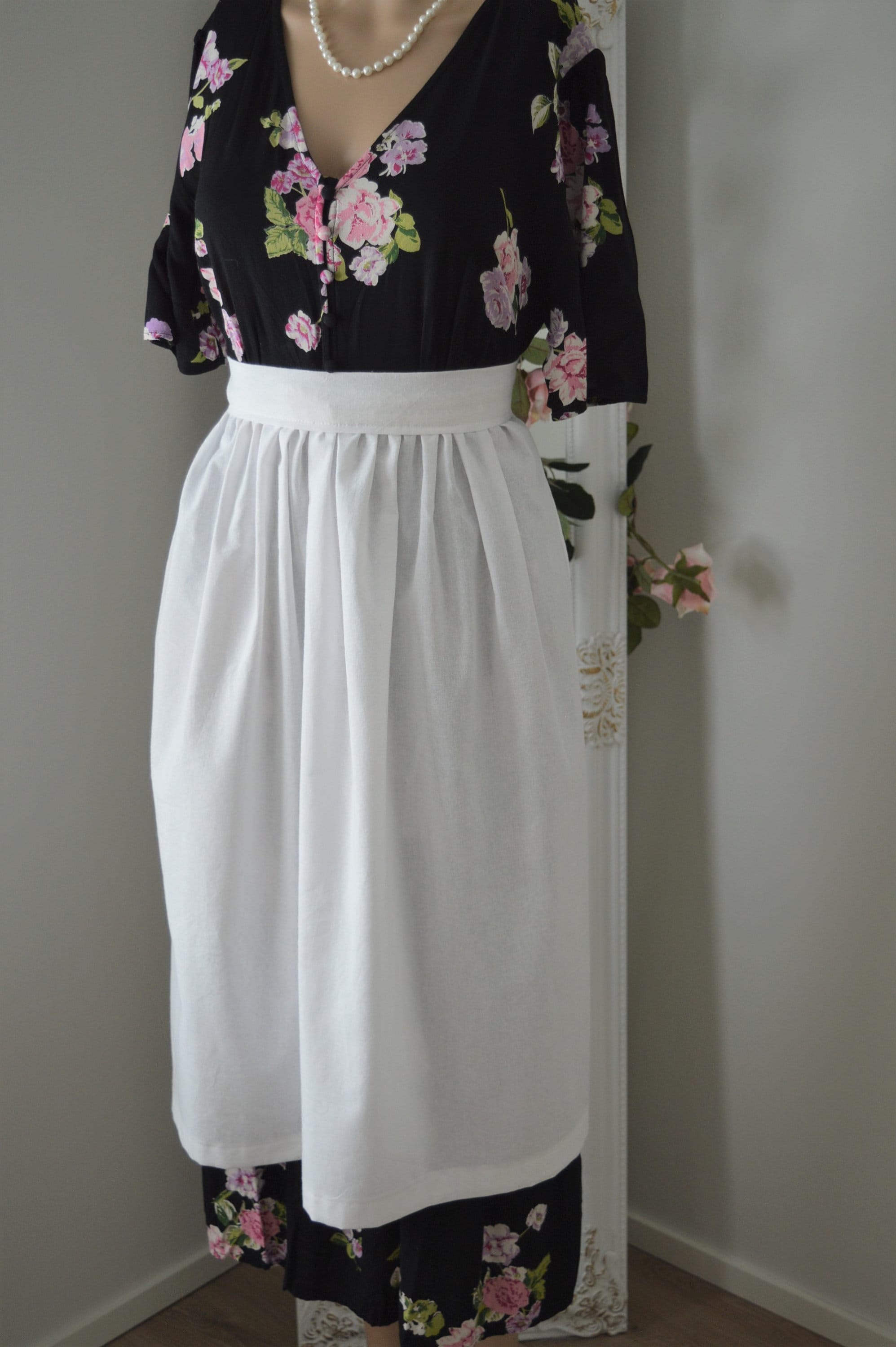 Ladies Cotton Apron White Victorian Colonial Pioneer Prairie - Etsy Finland