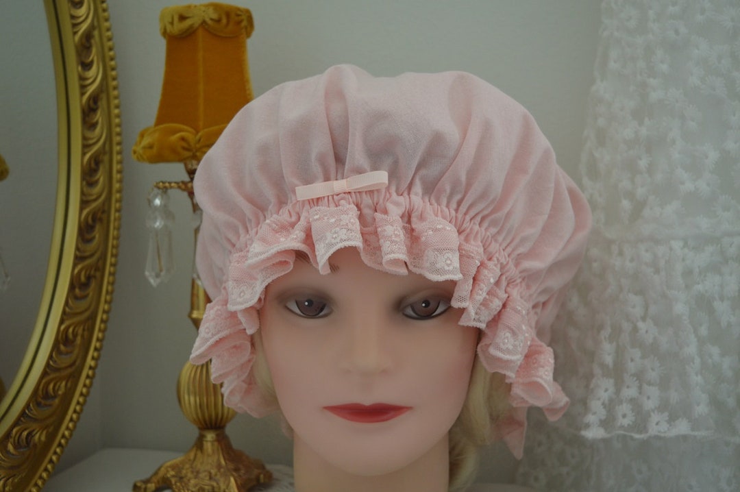 Granny Costume Mop Cap Night Cap Powder Pink, Ladies Powder Pink Mop ...