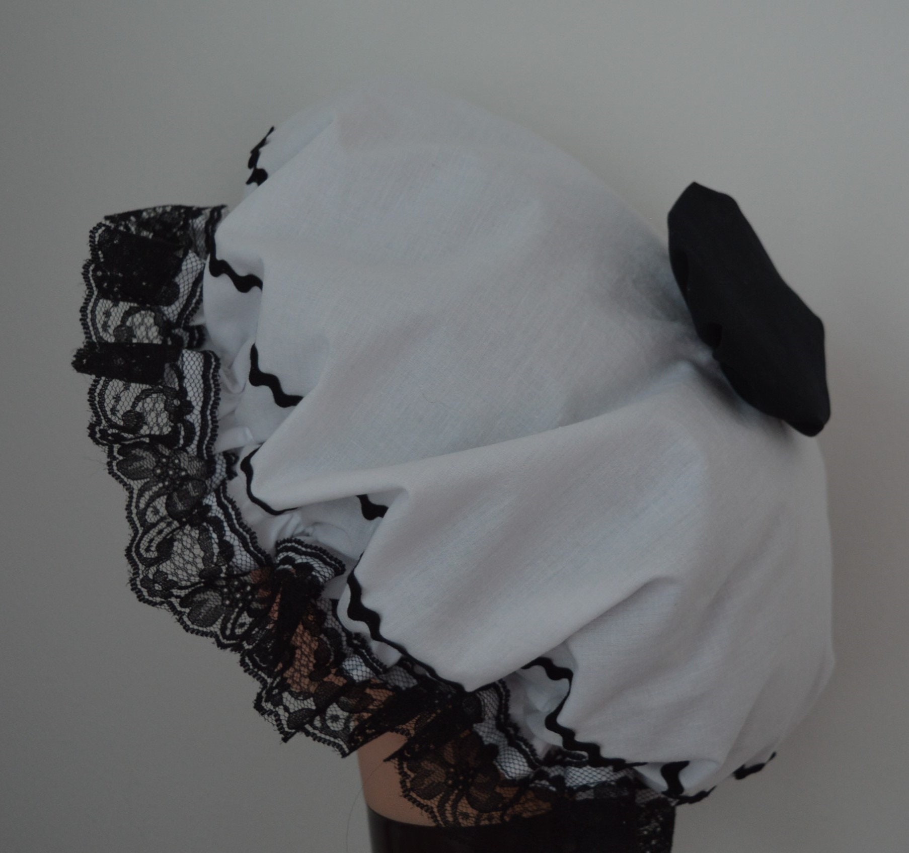 Clown Mop Hat White/black, Pierrette Clown Mop Hat White/black ...