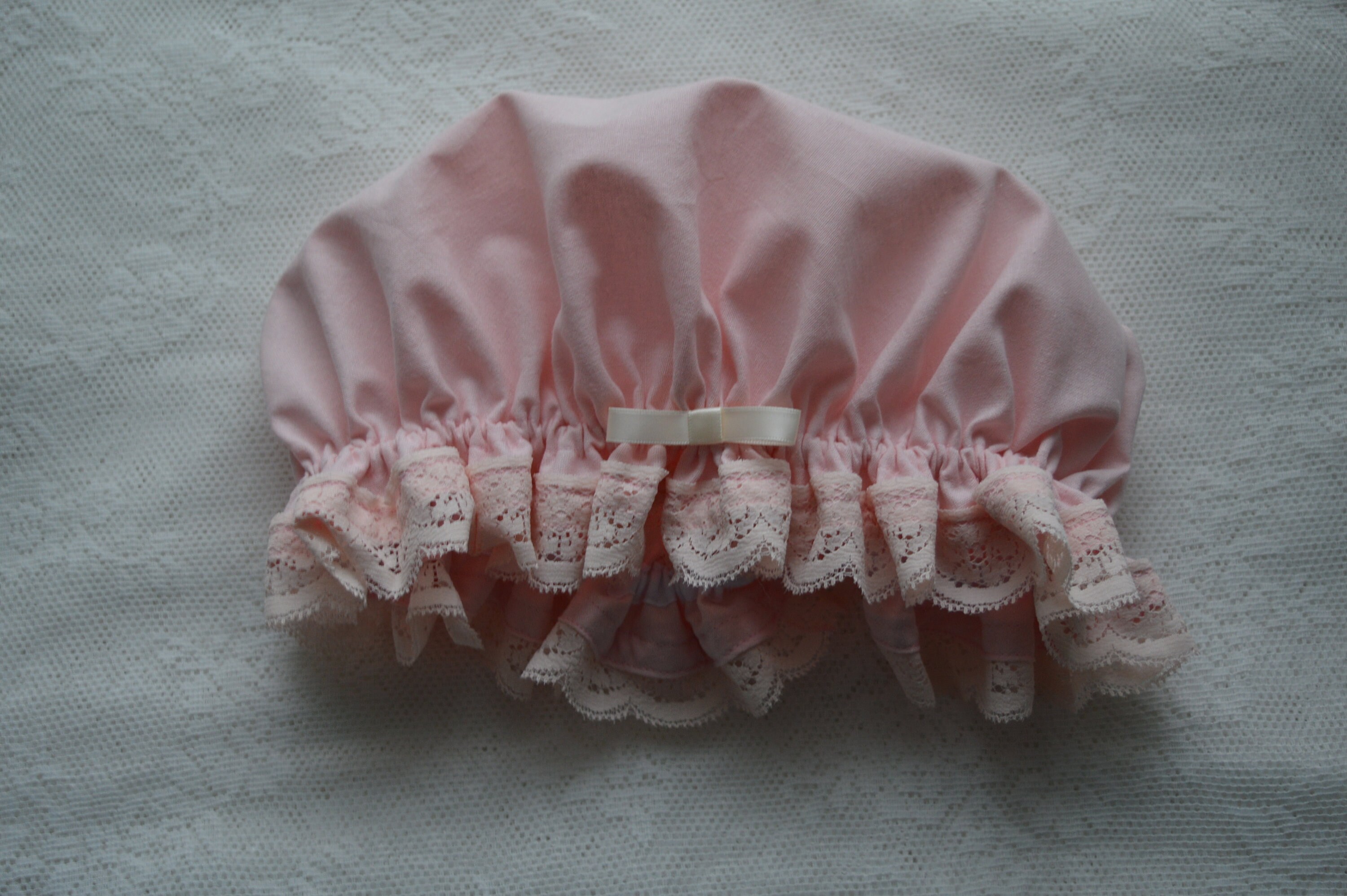 Granny Costume Mop Cap Night Cap Powder Pink, Ladies Powder Pink Mop ...