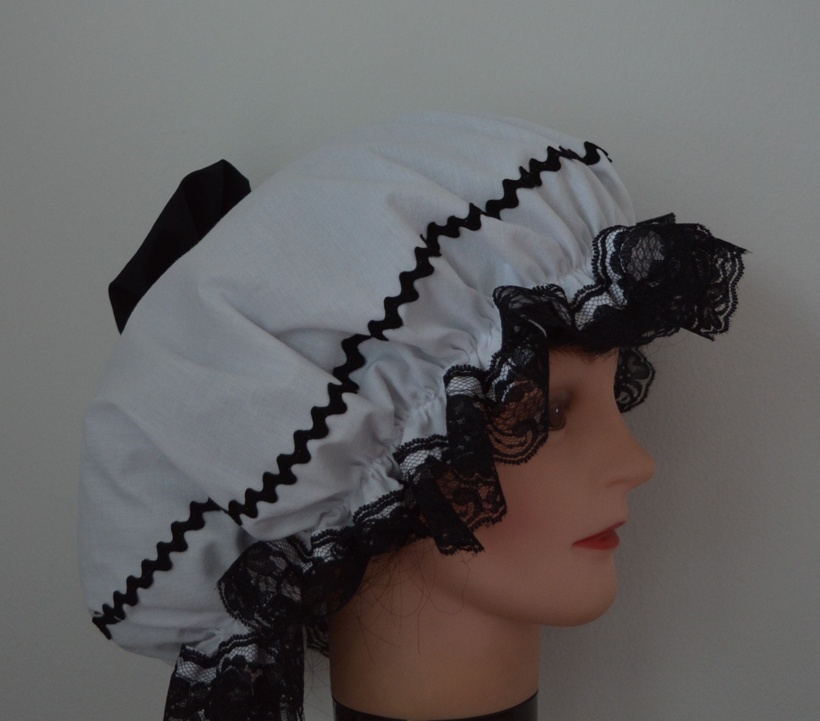 Clown Mop Hat White/black, Pierrette Clown Mop Hat White/black ...