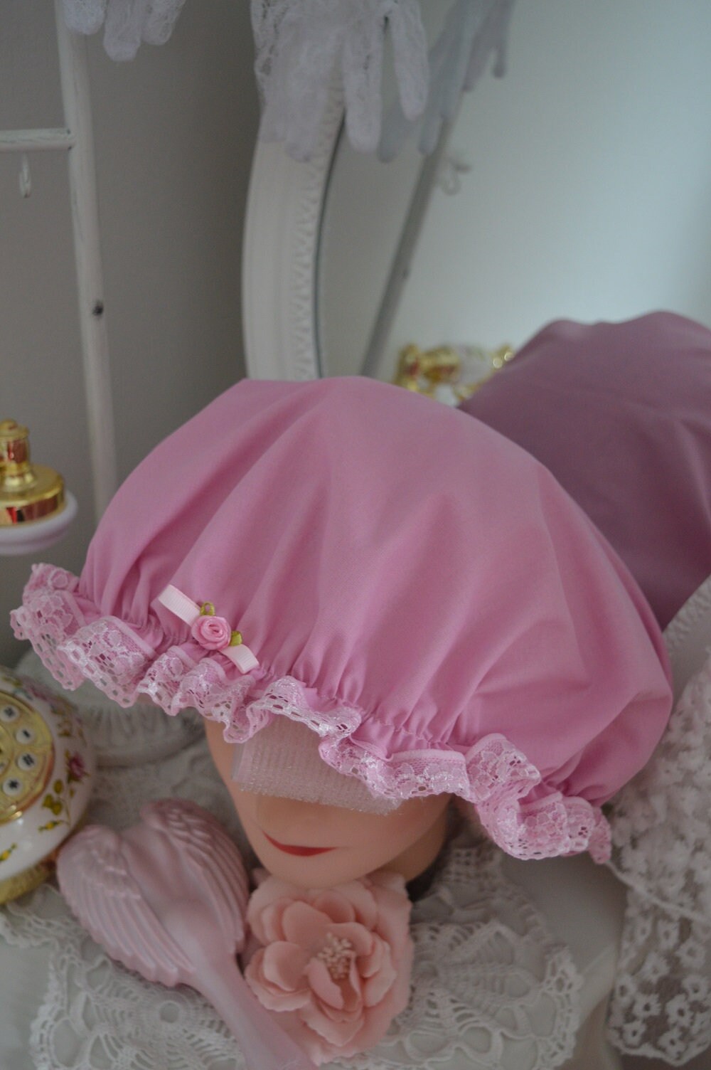 Velcro Jumbo Hair Rollers Curler Cover Cap Pink Cotton 5XL Funny Gift ...