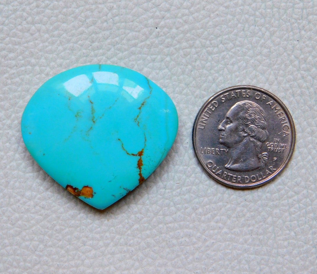 66.ct High Quality Natural Mexican Turquoise Gemstone 33x35x9mm Approx ...