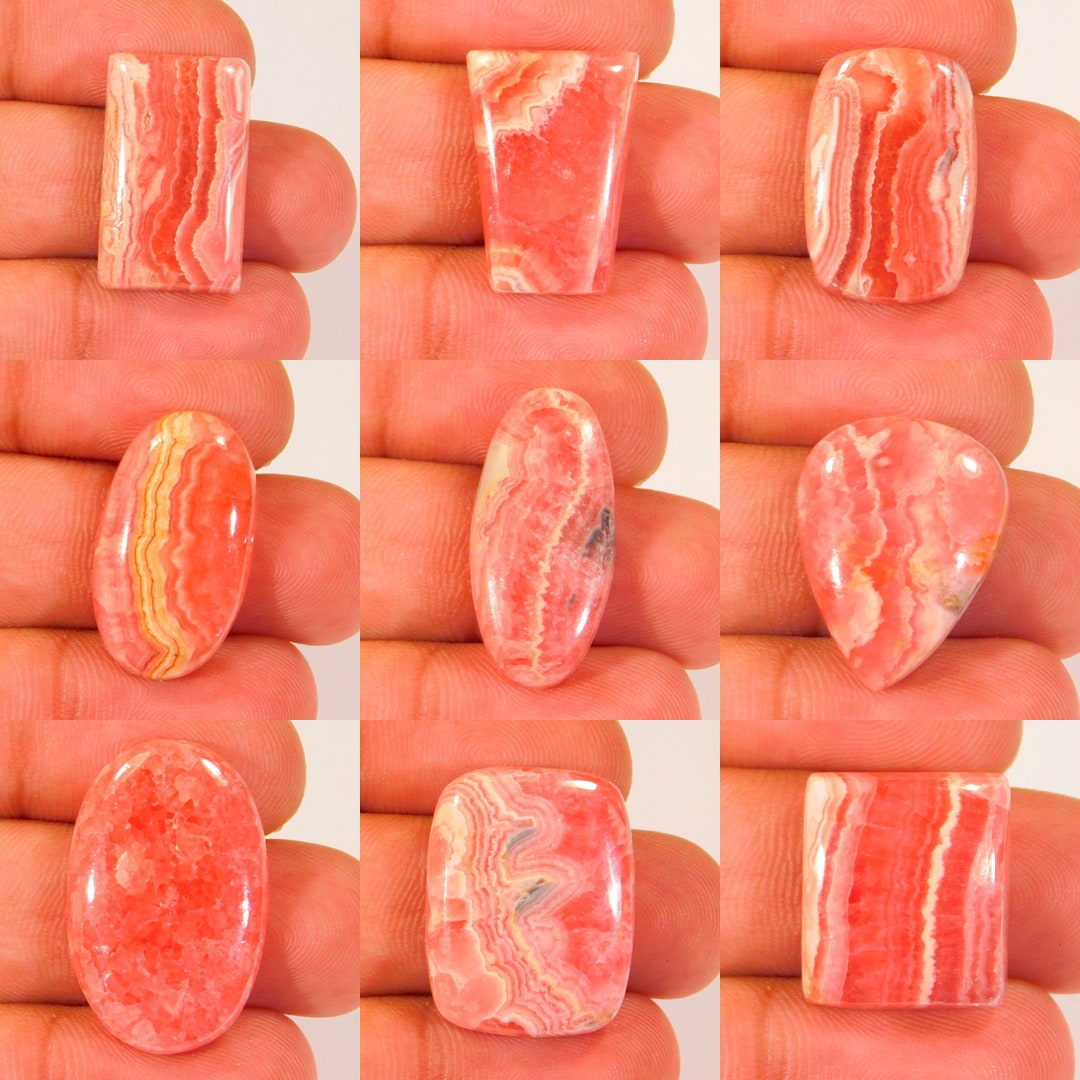 Rhodochrosite Gemstone, Beautiful Natural Rhodochrosite Cabochon, Flat ...