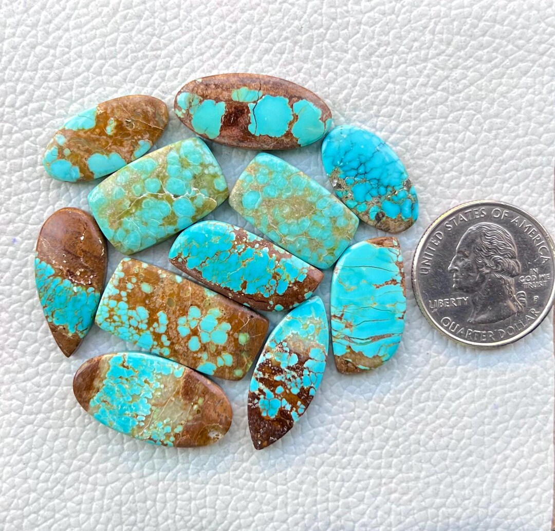 11 Pieces Natural Number Eight Turquoise Cabochon, Nevada Number 8 ...