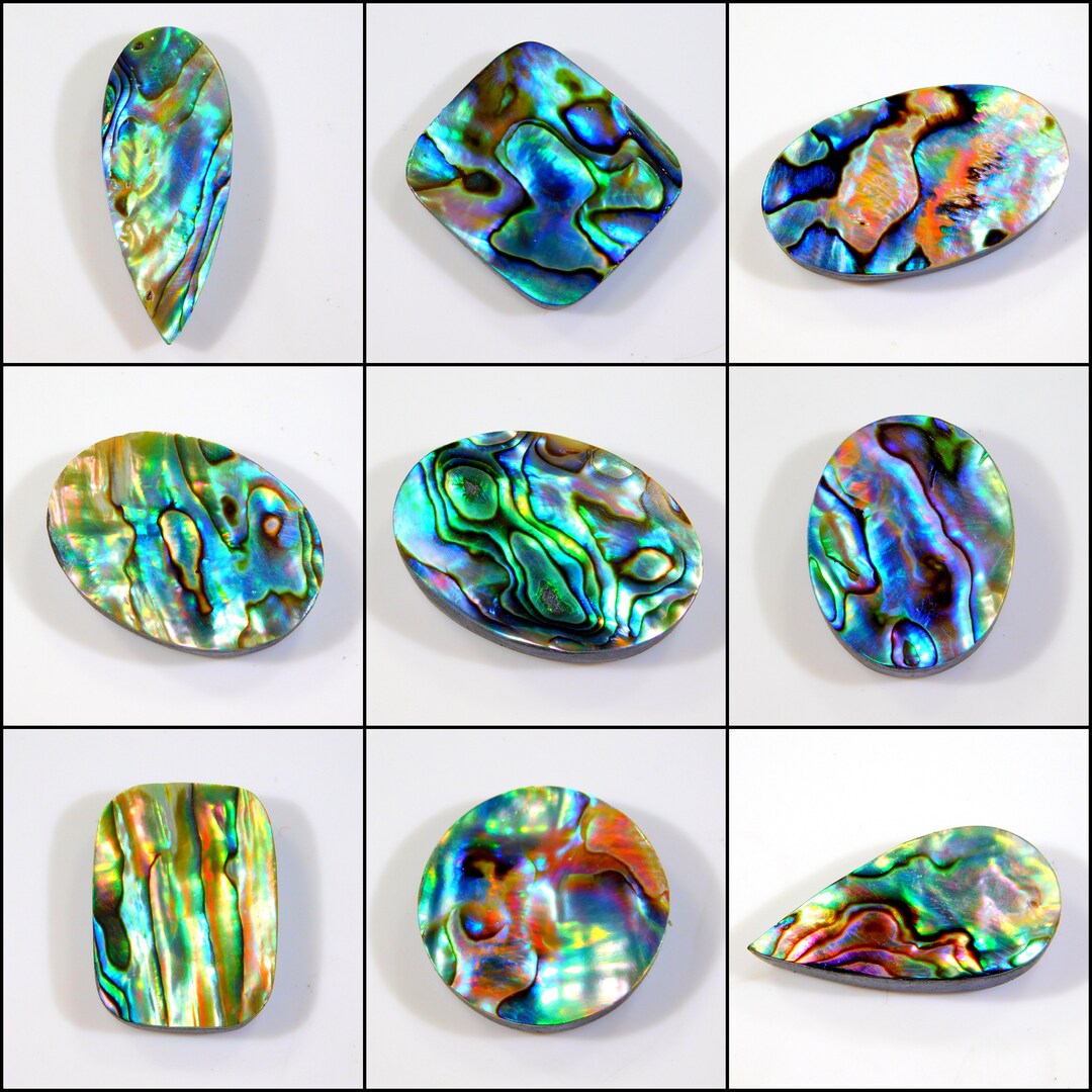Natural Abalone Shell Cabochon, Iridescent Flashy Designer Abalone ...