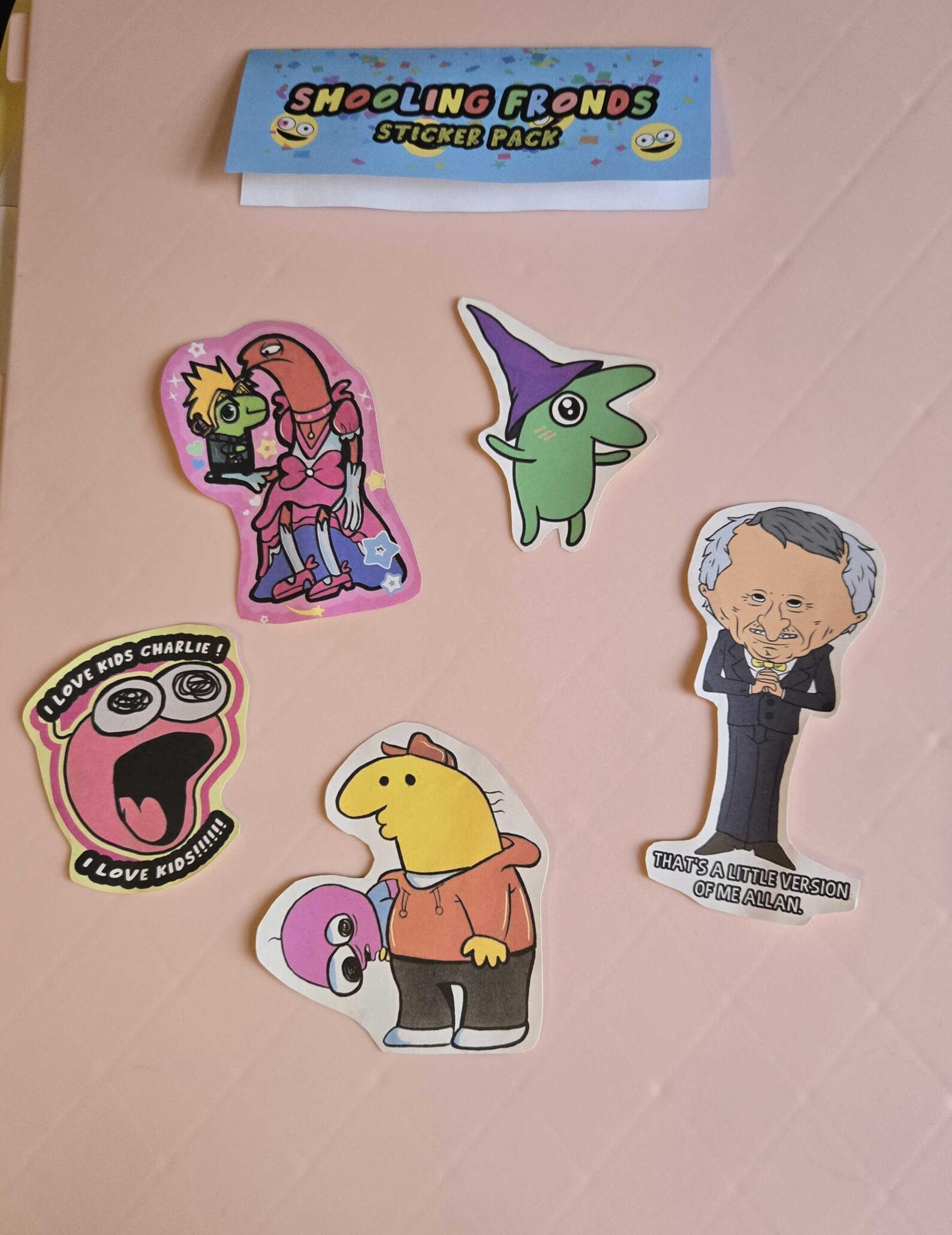 Smiling Friends Smooling Fronds Sticker Pack of 5 Charlie Pim Glep Mr ...