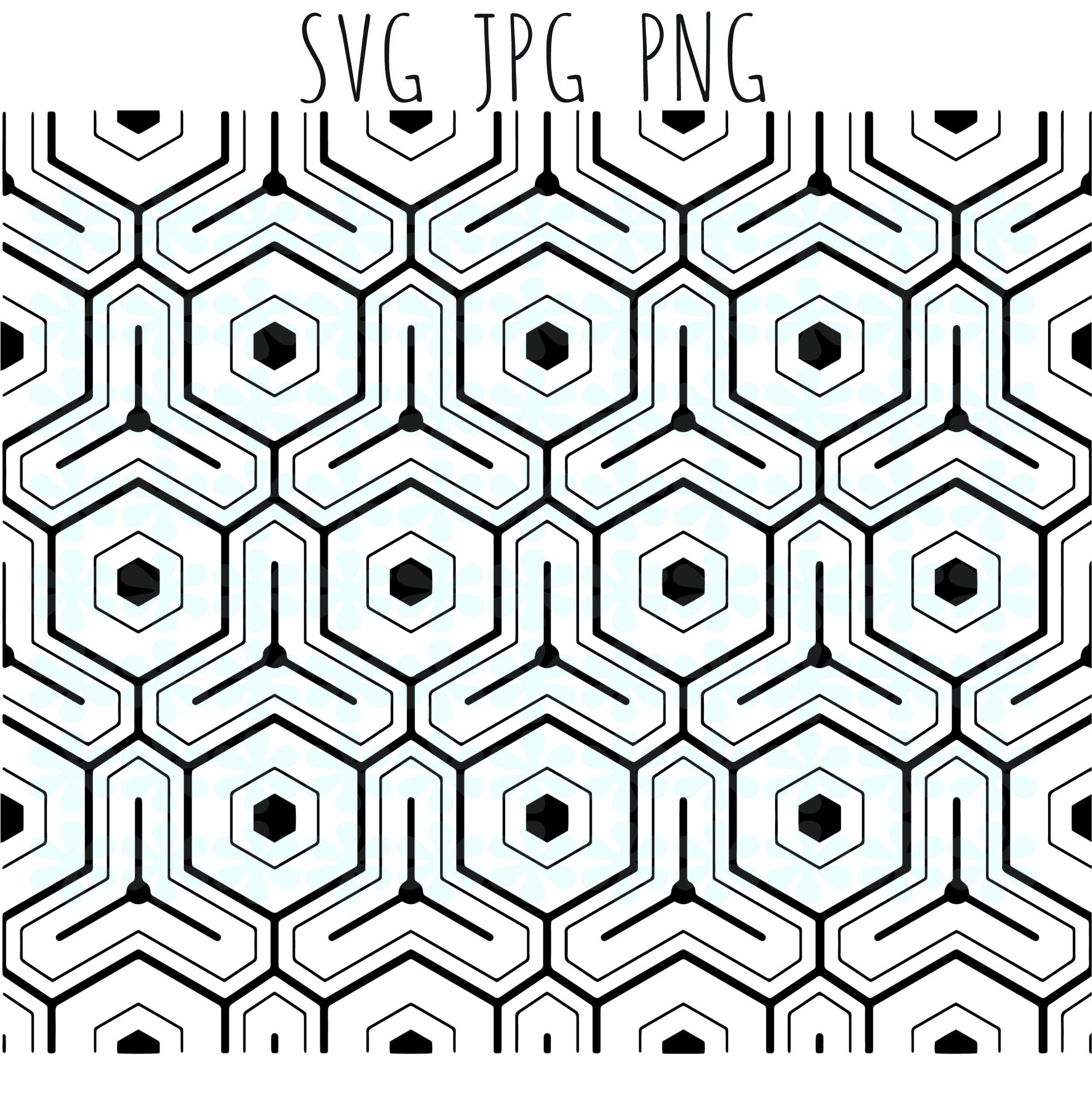 SVG Seamless Pattern Retro Geometric Mid Century Art. Cut File and ...