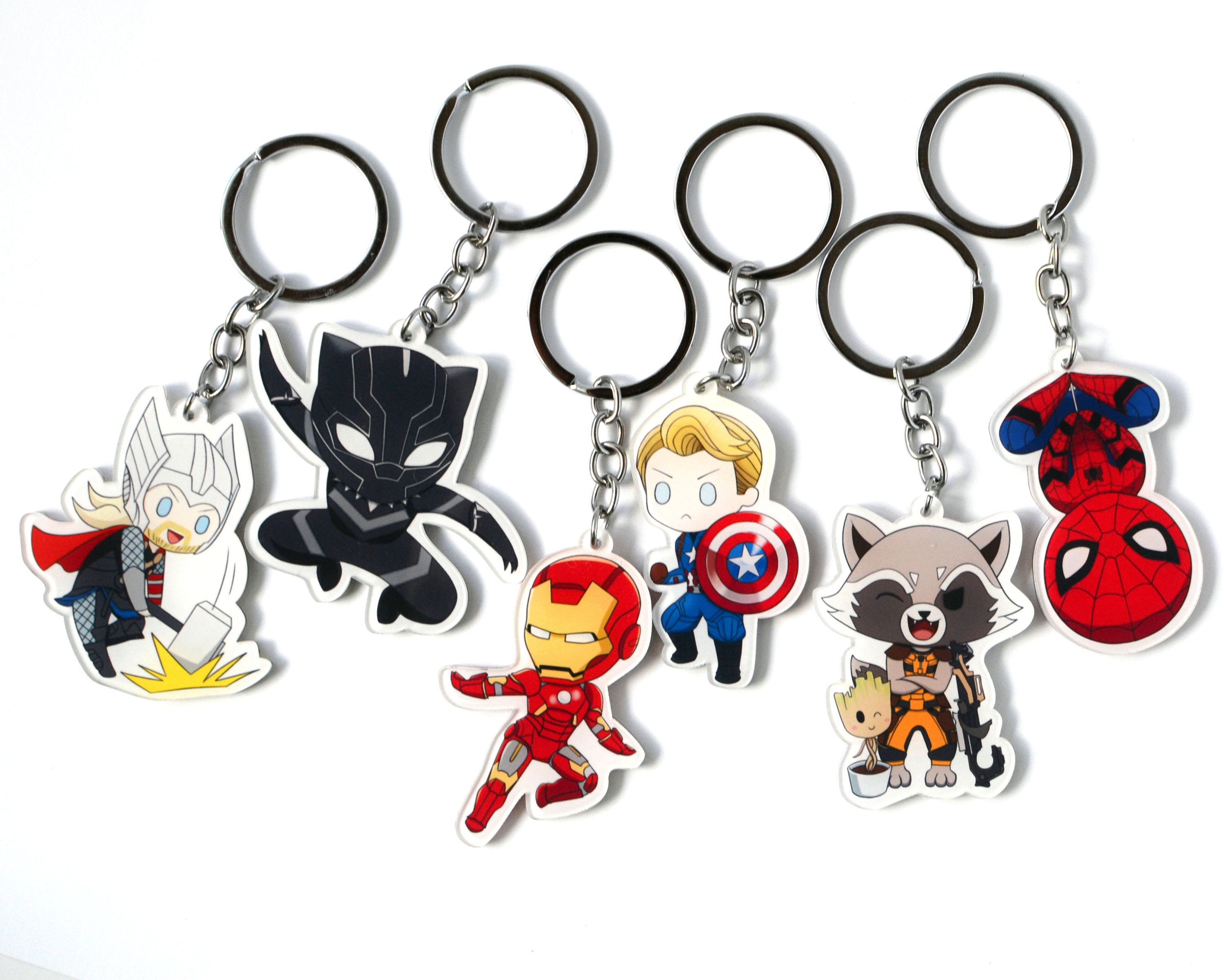 Superhero Keychain 2.4 in/6cm Acrylic Double Sided Charms | Etsy