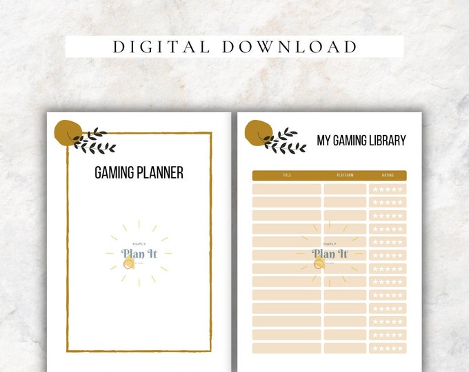 Gaming Planner Printable Gaming Journal Gaming Log Video - Etsy