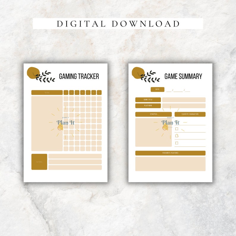 Gaming Planner Printable Gaming Journal Gaming Log Video Game Planner ...