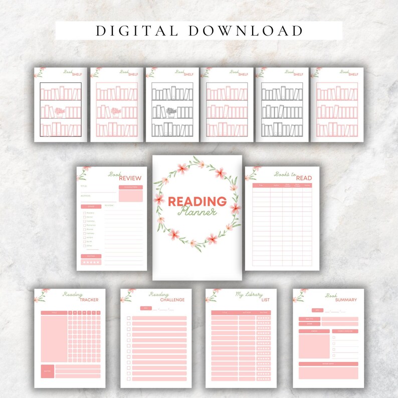 Reading Planner Printable Reading Journal Book Planner Reading Log Book ...