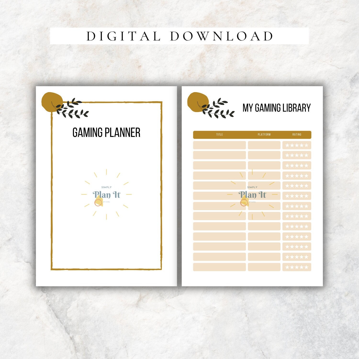 Gaming Planner Printable Gaming Journal Gaming Log Video Game Planner ...