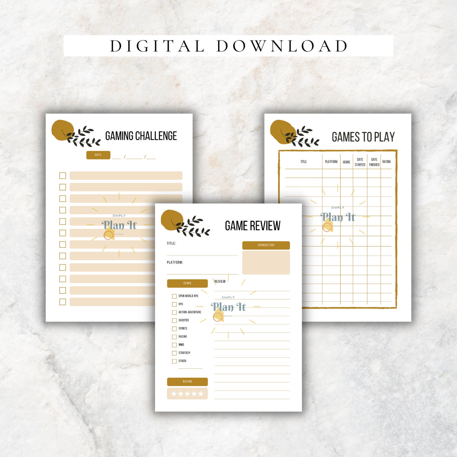 Gaming Planner Printable Gaming Journal Gaming Log Video Game Planner ...