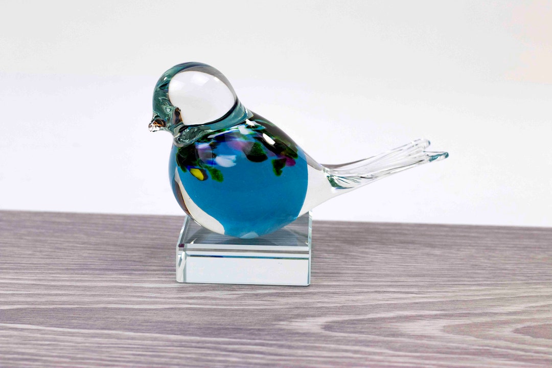 Mini Urn | Urn | Bird | Light Blue | Colored Spots | Glass - Etsy