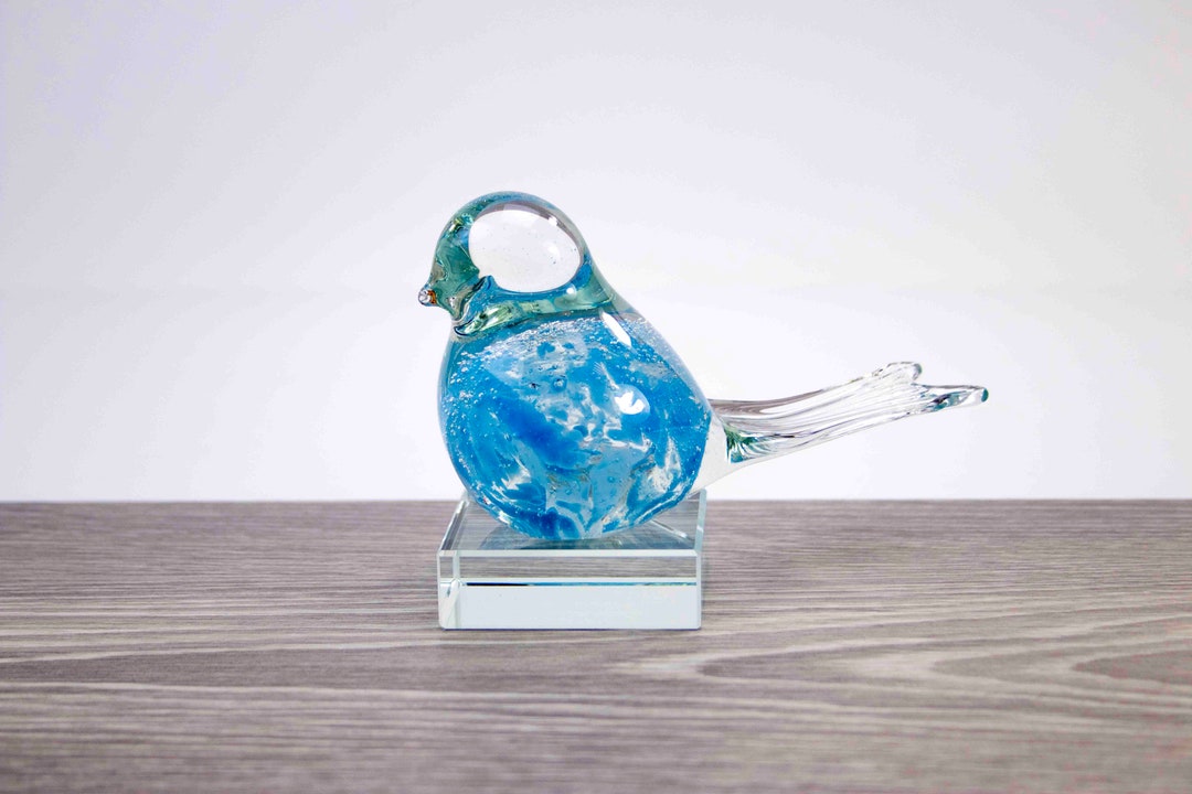 Mini Urn | Urn | Bird | Blue Bubble | Glass Urn - Etsy