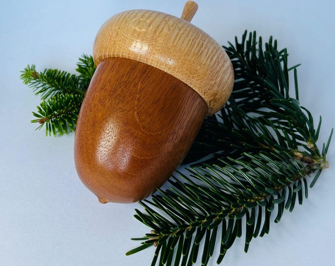 Large Wood Turned Acorn, Handmade Wooden Gift, 5th Anniversary Gift - Etsy