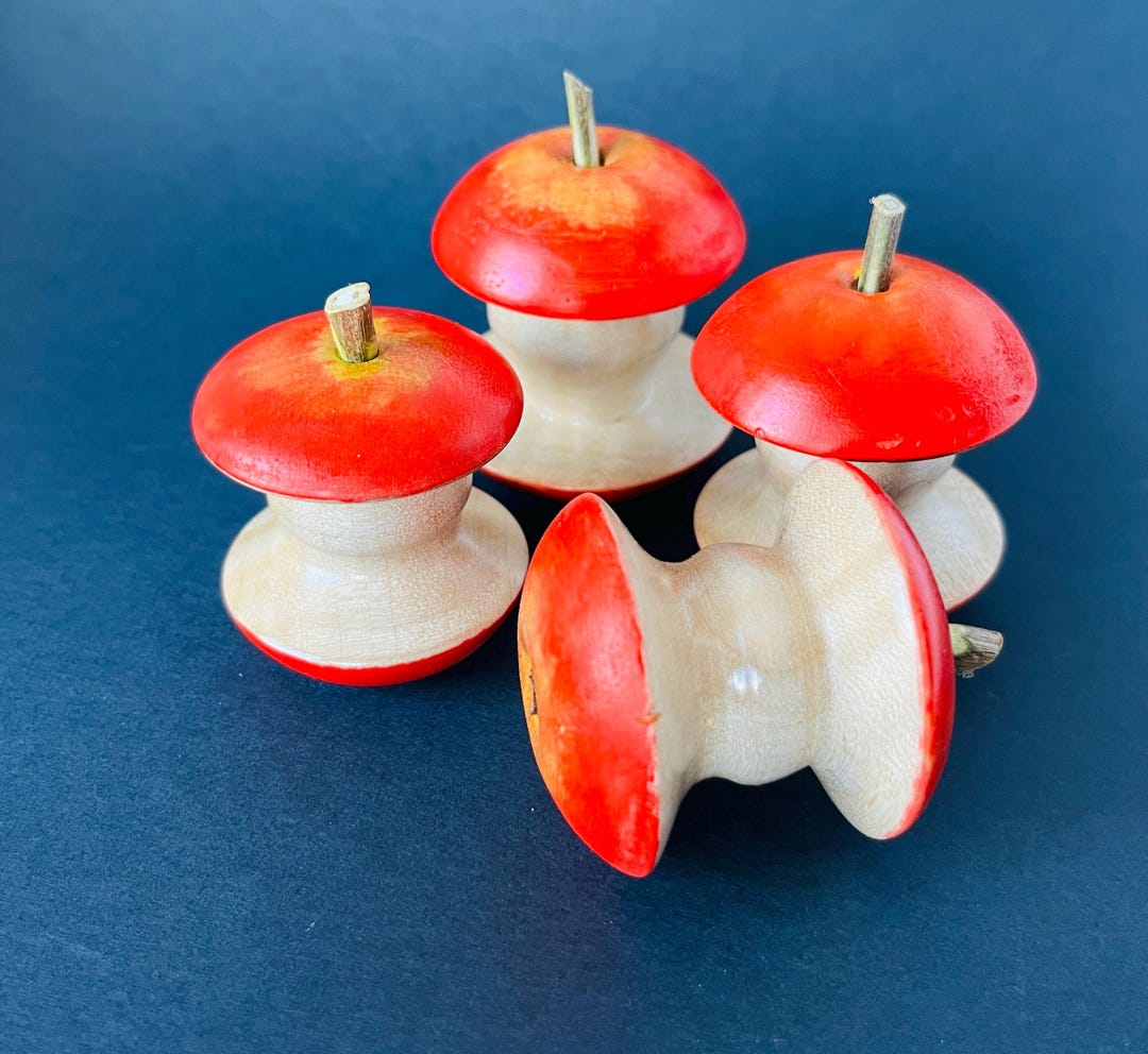 Wooden Apple Core, Wood Turned Fruit, 5th Anniversary Gift - Etsy