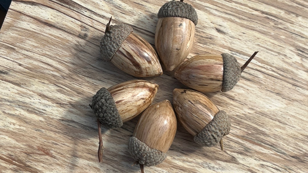 Spalted Beech Acorns Wood Turned Ornament 5th Anniversary - Etsy