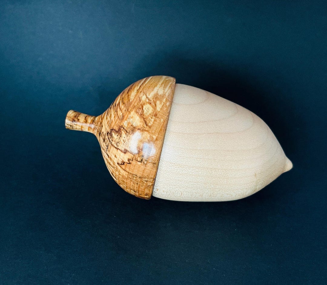 Large Wood Turned Acorn, Handmade Wooden Gift, 5th Anniversary Gift - Etsy