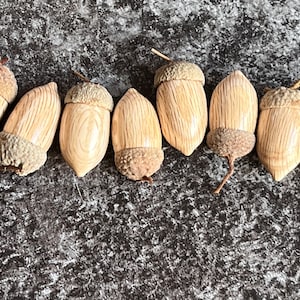 Turkey Oak Wood Turned Acorns, 5th Anniversary Gift, Wood Lovers Gift ...