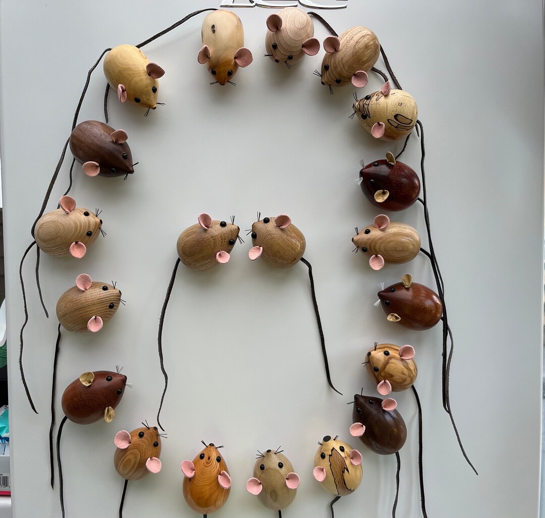 Wood Turned Mice Fridge Magnets House Warming Gift - Etsy UK