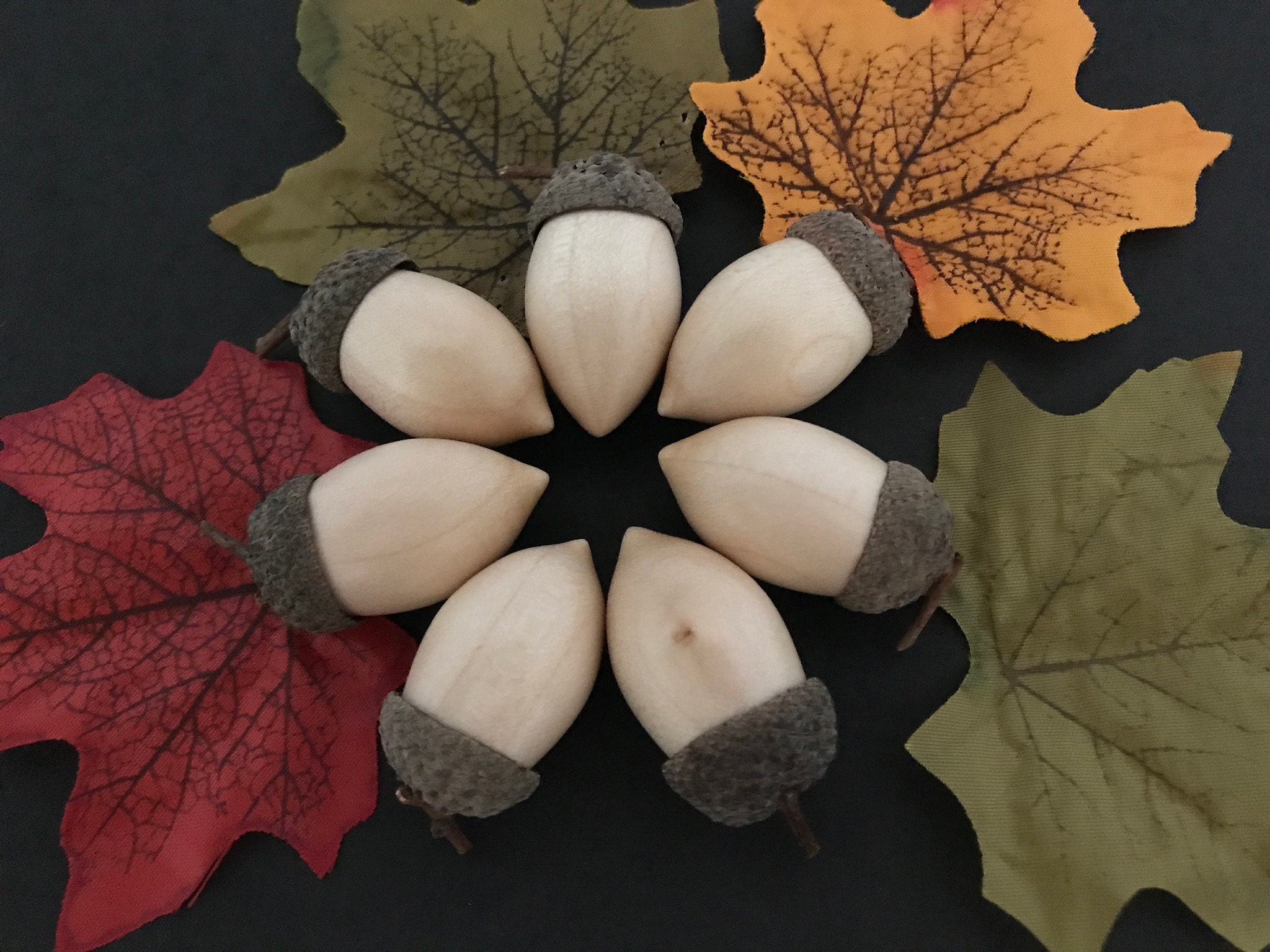 Maple Wood Turned Individual Acorns Natural Acorn Cap 5th | Etsy