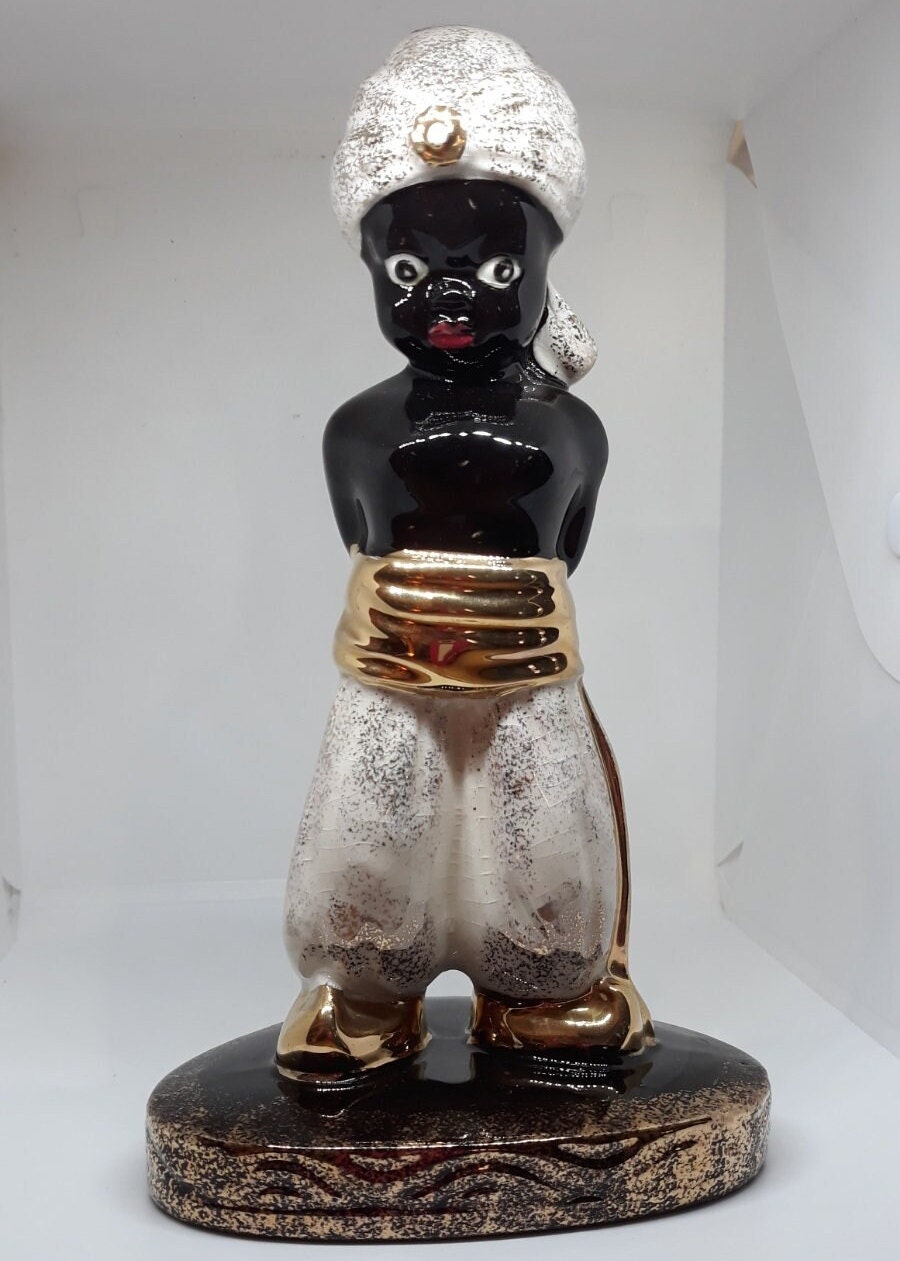 Vintage 1950's CERAMIC GENIE Gold Sash White Turban - Etsy