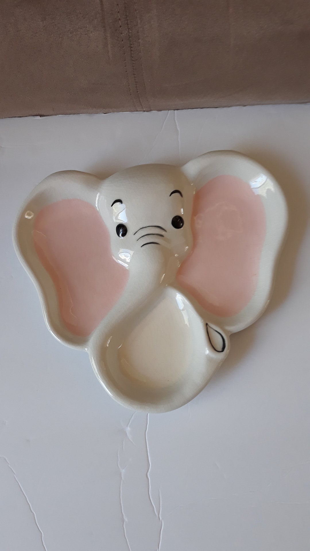 CERAMIC ELEPHANT PLATE Vintage Child's Plate Use or Nursery Decor 1960 ...