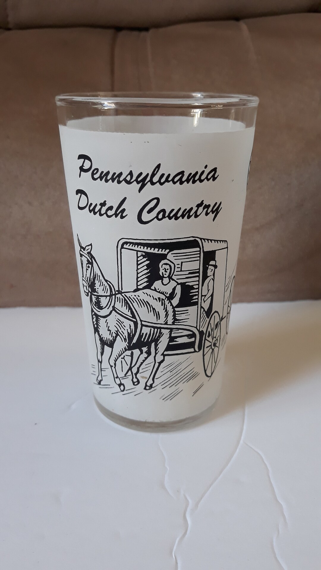 PENNSYLVANIA DUTCH Country GLASS Souvenir 1970's Collectible Glass Full ...