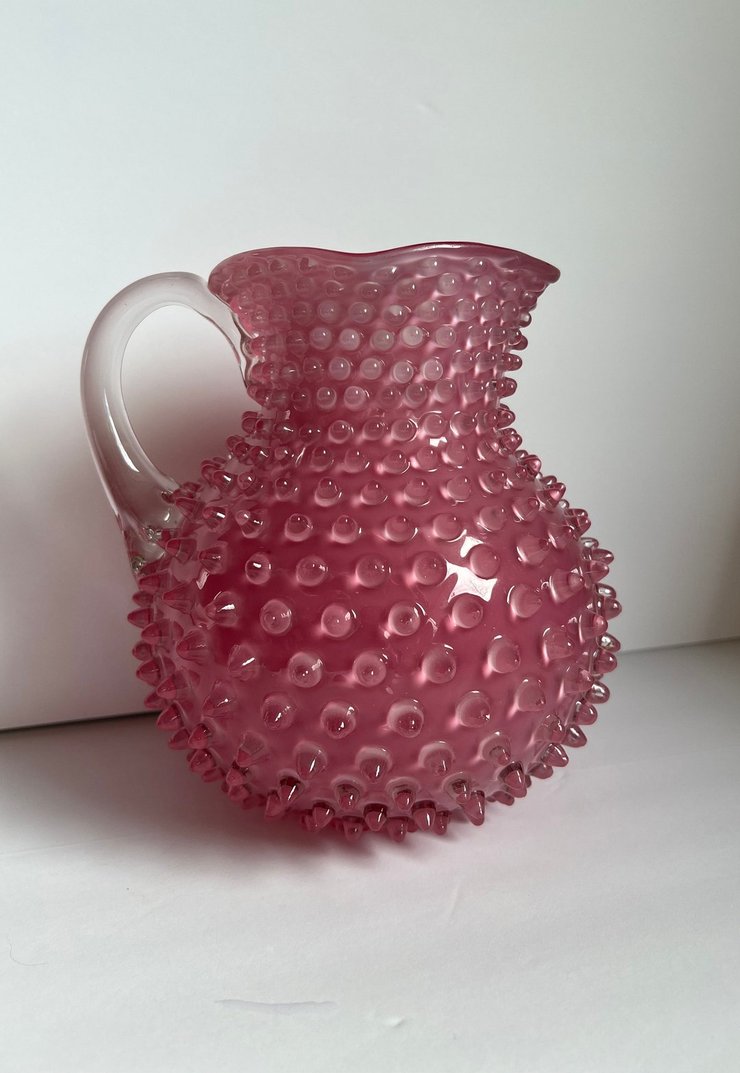 FENTON CRANBERRY HOBNAIL Pitcher 1950's Vintage Glass Decor - Etsy