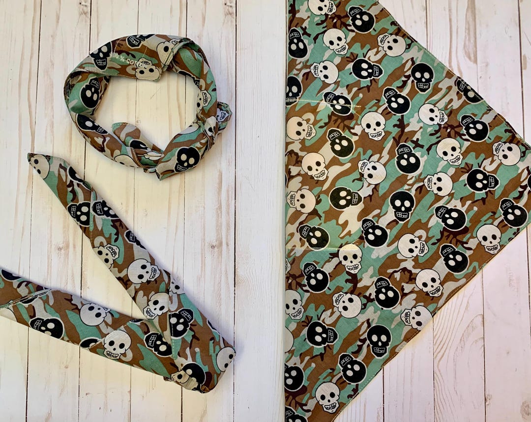 Camo Skull Ice Bandana, Ice Pocket Bandana, Cooling Bandana, Neck ...