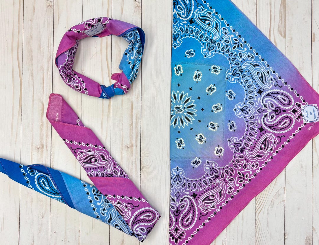 Ombre Ice Bandana, Ice Pocket Bandana, Ice Bandana, Colorful Ice ...