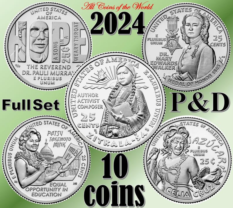 2024 P & D American Women Quarters - Complete Set of 10 Coins - UNC ...