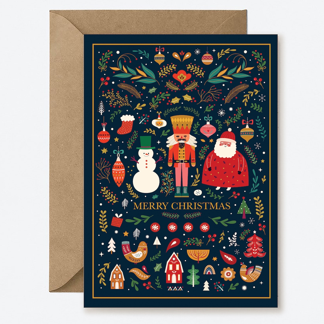 Scandinavian Christmas Greeting Card, Holiday Greetings Card, Christmas ...