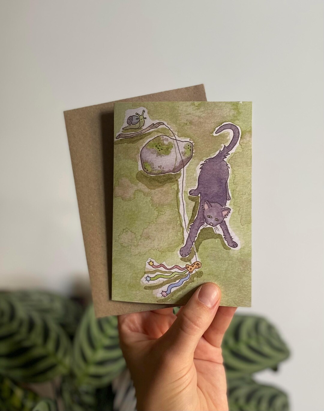 Blank Greeting Card - 'hide and Sneak' Featuring Moss the Snail and ...