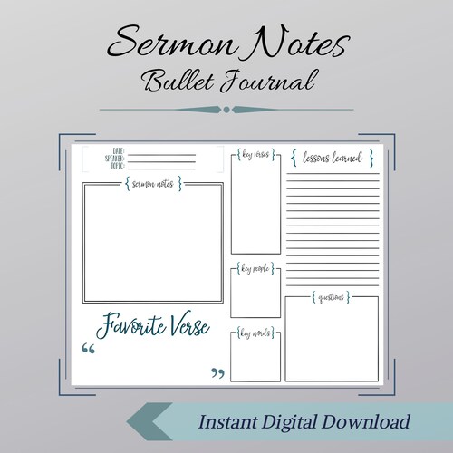 Pink Sermon Notes Printable Digital Download Church Notes - Etsy