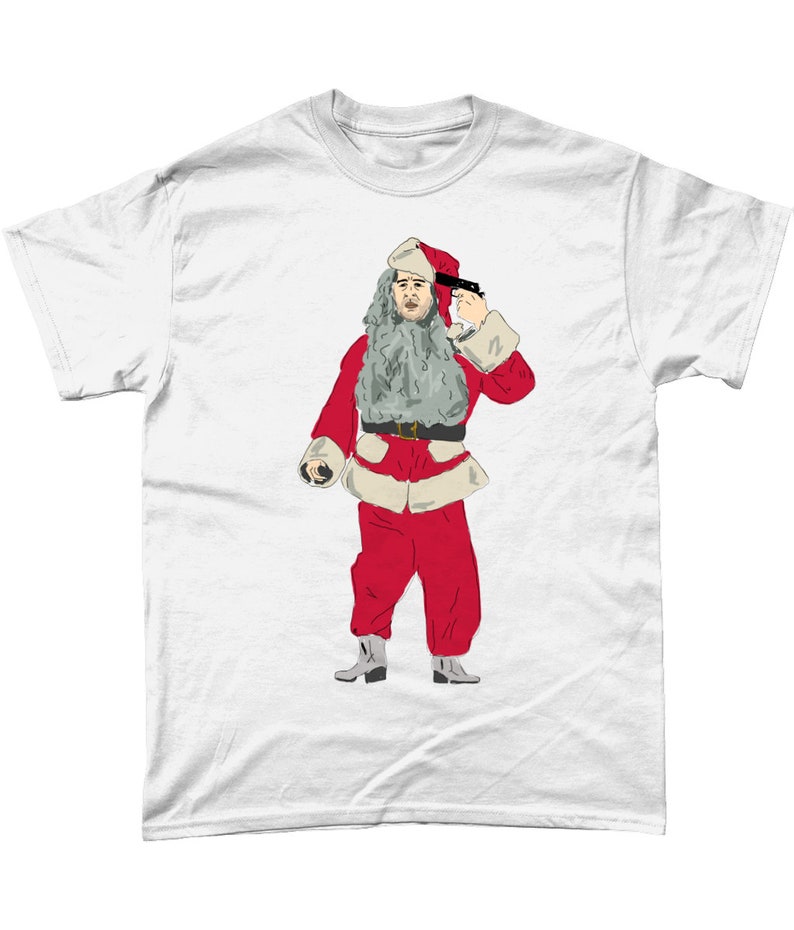 Dan Aykroyd 'santa With a Gun' - White Tee - Trading Places Full Colour ...