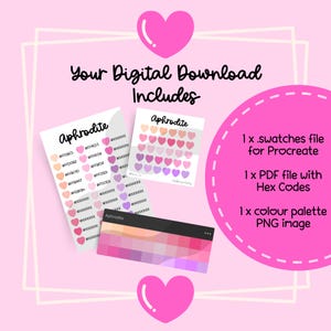 Aphrodite Procreate Colour Palette - 30 Handpicked Valentine's Colour ...